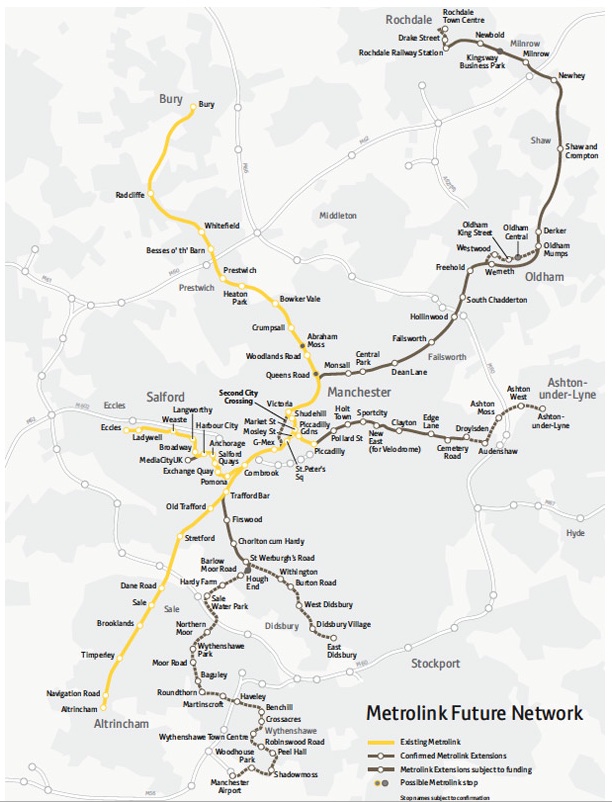 Manchester Metrolink tram map